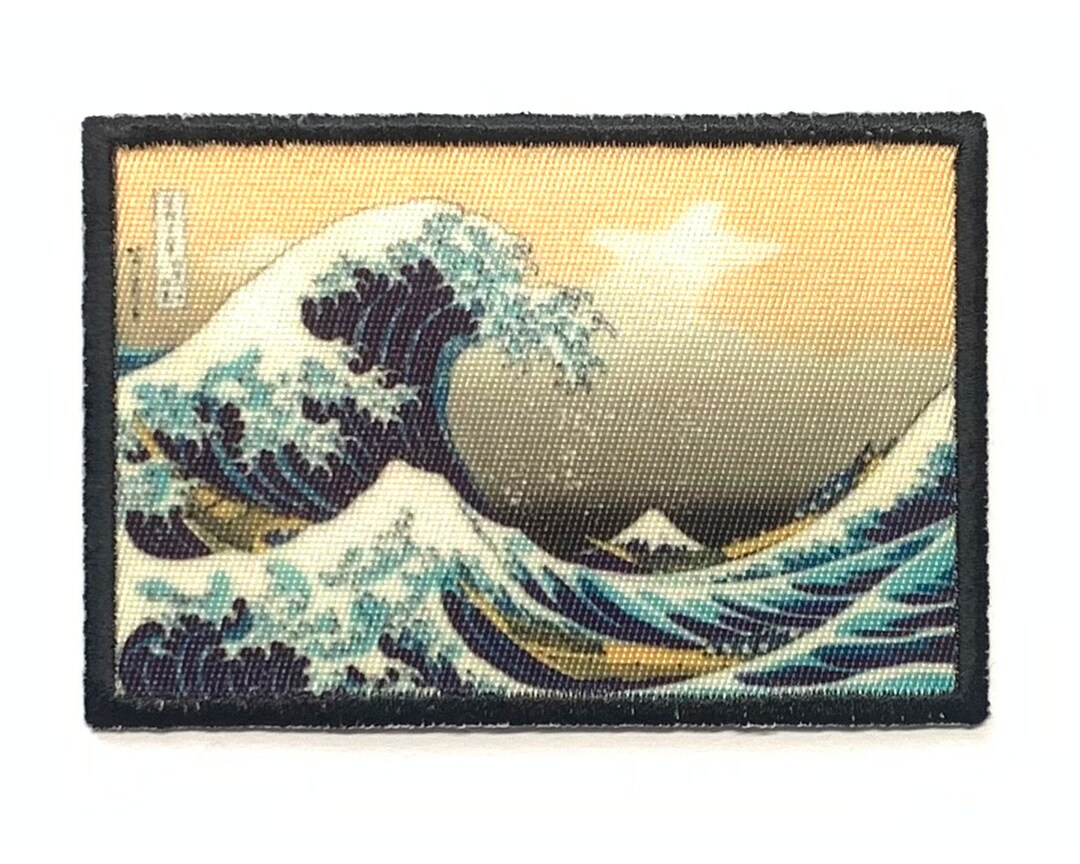 The Great Wave off Kanagawa 2x3 Inch Iron on Moral Patch! Hook Fastener ...