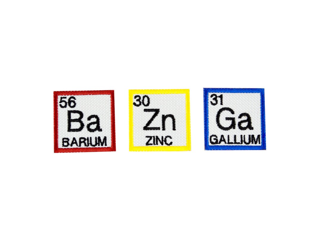 Bazinga Patch - Set of 3 Bazinga Periodic Elements Embroidered Iron on ...