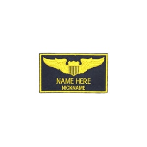 Custom Flight Suite Name and Nickname Embroidered Iron on Patch or Hook ...