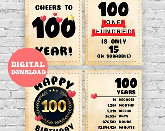 100th Birthday Poster to Sign - Etsy