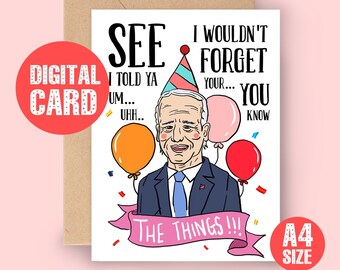 Printable Joe Birthday Card - Etsy