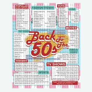 Back to the 50s Printable Poster, Flashback to 50s, 50s Party ...