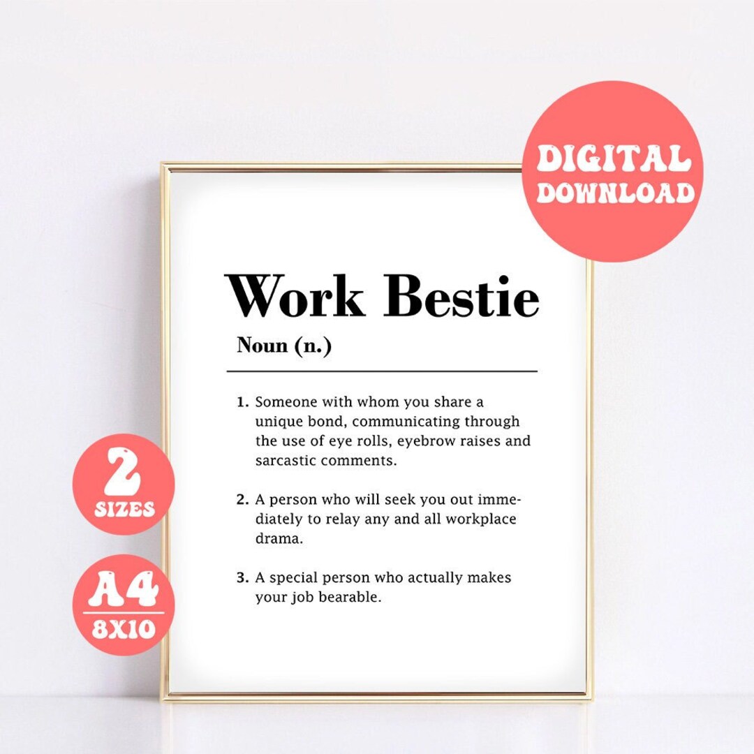 Work Bestie Definition Print Coworker Leaving Poster - Etsy
