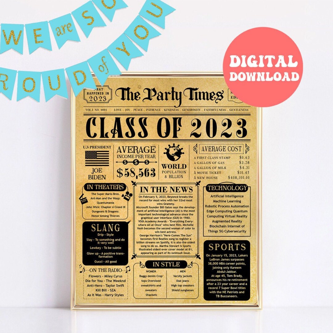 CLASS of 2023, Printable, Gift for Graduate, Graduation Gift ...
