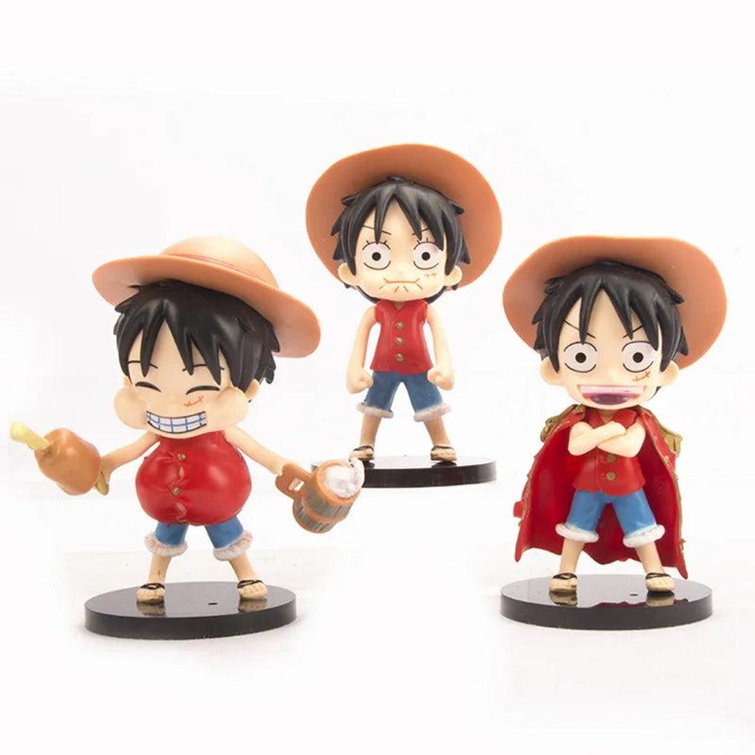 Monkey D. Luffy Three Expressions Figure Set – One Piece PVC Model Toy ...