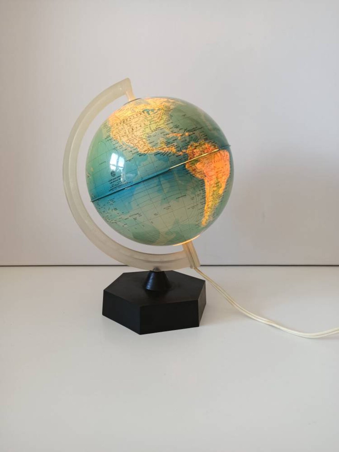 Small Globe on Foot With Lighting - Etsy