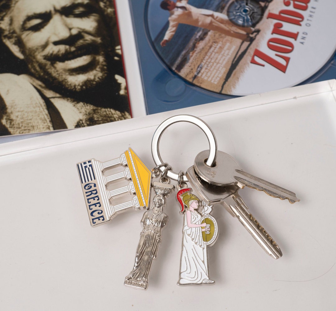 Handcrafted Keychains Featuring Ancient Greek Themes Athena God ...