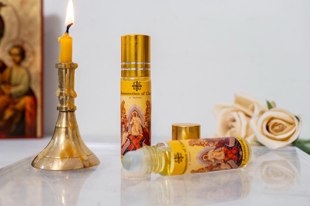 Orthodox Anointing Oil Myrrh in Roll on With the Resurrection of Jesus ...