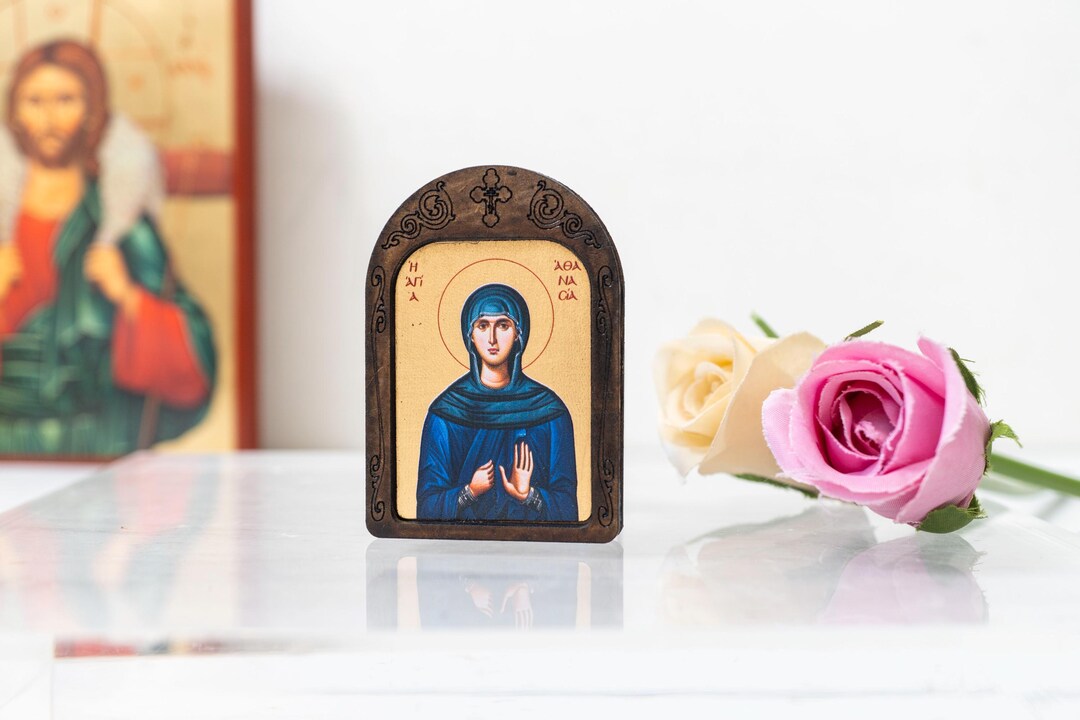 Saint Athanasia , Αγια Αθανασια Pocket Wooden Christian Icon ...