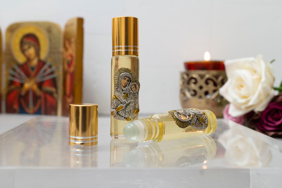 Orthodox Anointing Oil Myrrh in Roll On(1pcs) – With Metal Icon of ...