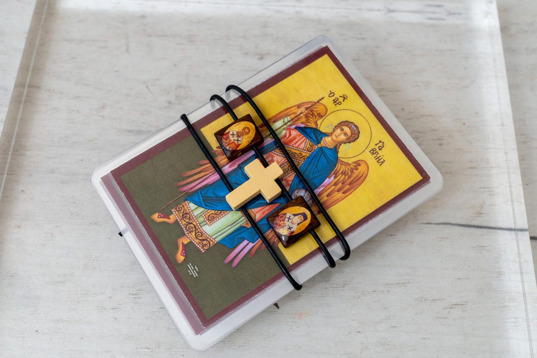 Set of 10 Laminated Prayer Icon Cards With Archangel Gabriel Tied With ...