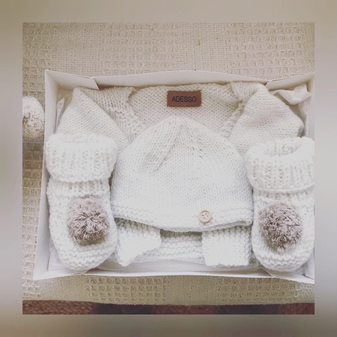 Hand Knitted Newborn Baby Set - Etsy
