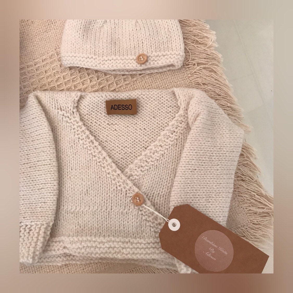 Hand Knitted Newborn Baby Set - Etsy