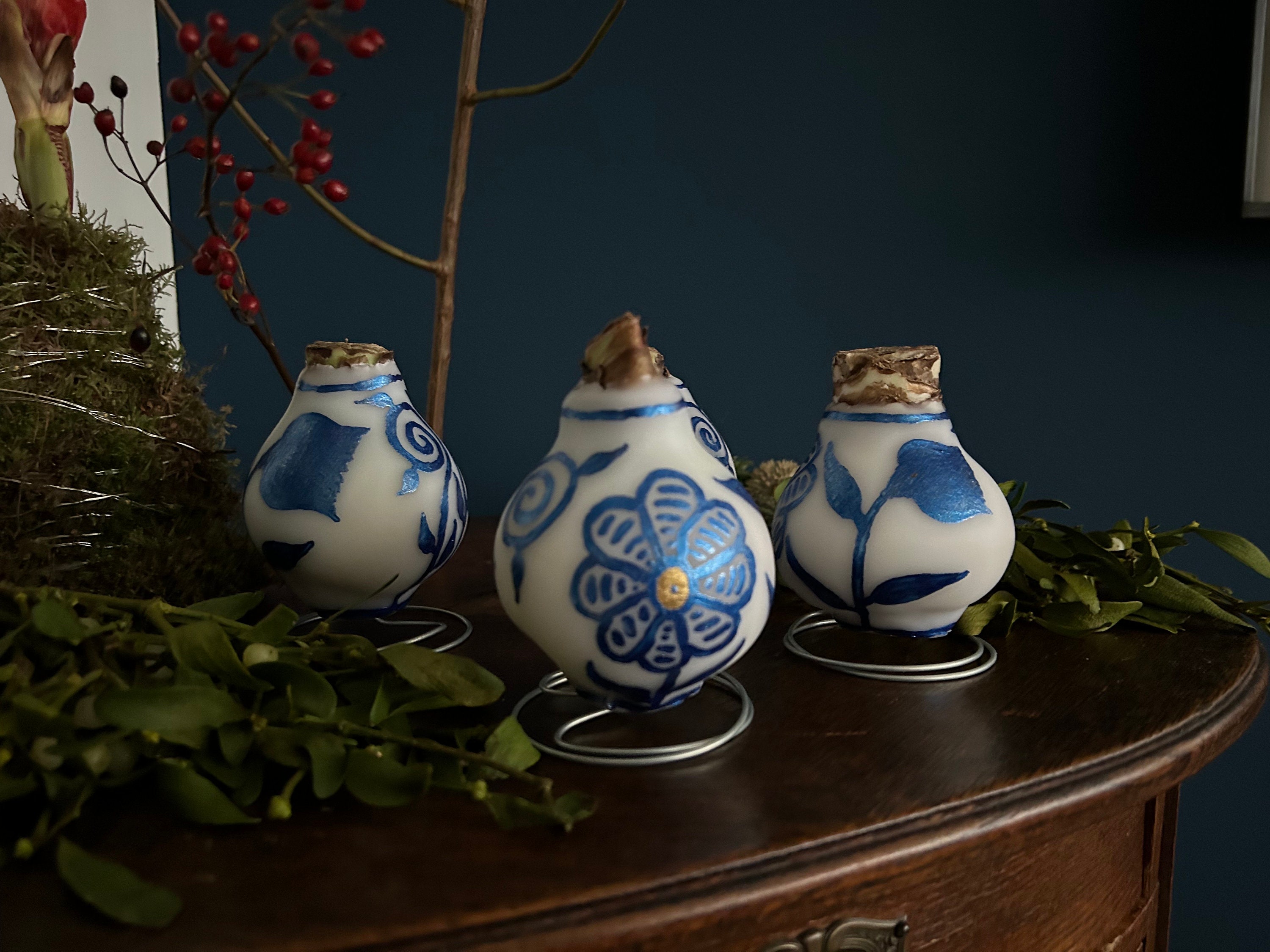 Amaryllis Wax Flower Bulb Hand-painted Dutch Design, Real Amaryllis ...