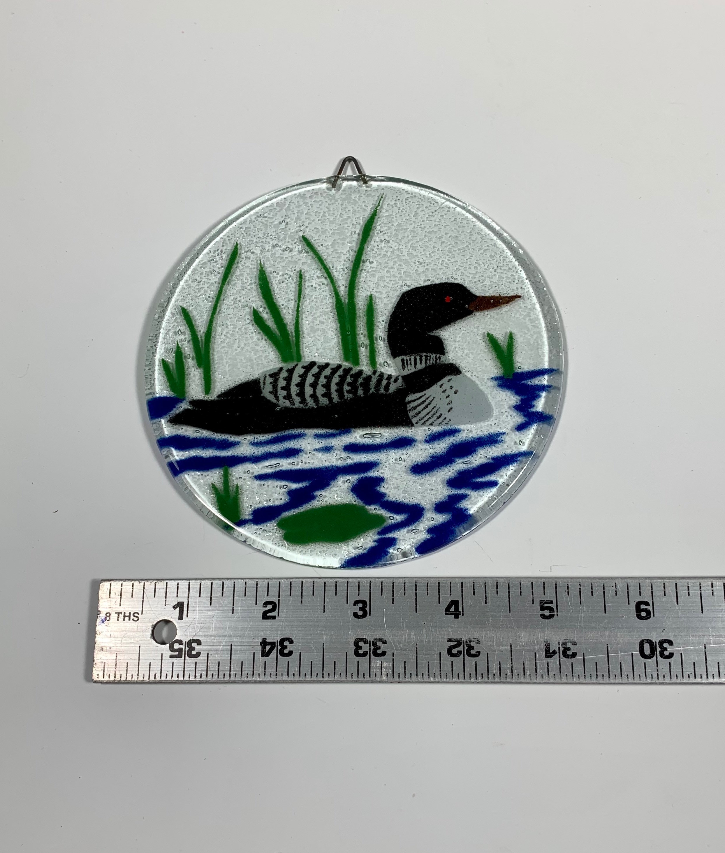 Loon Suncatcher, Loon Window Hanging, Lake, Fused Glass, Sun Catcher ...