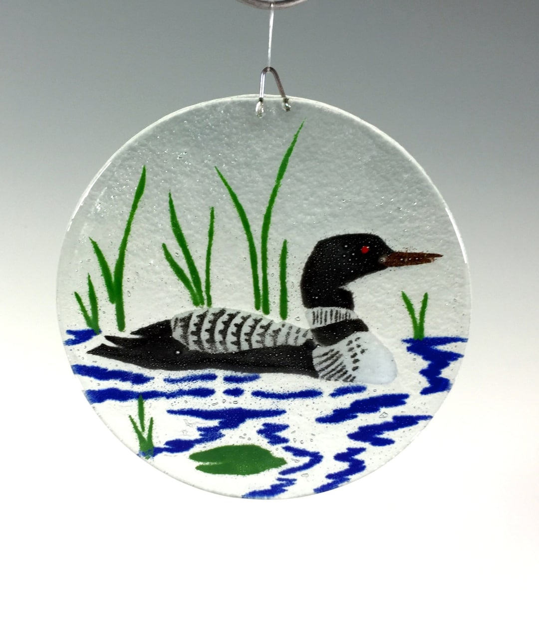 Loon Suncatcher, Loon Window Hanging, Lake, Fused Glass, Sun Catcher ...