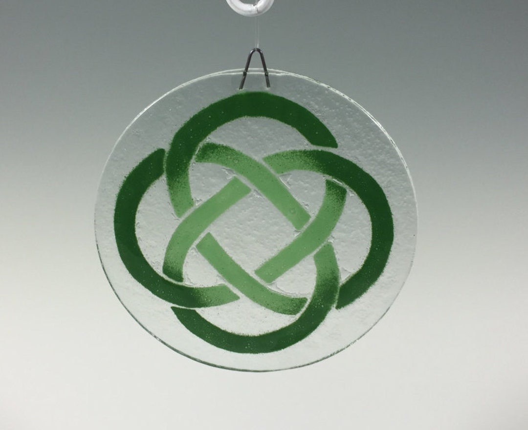 Celtic Knot Suncatcher: Fused Glass Irish Window Decor - Etsy