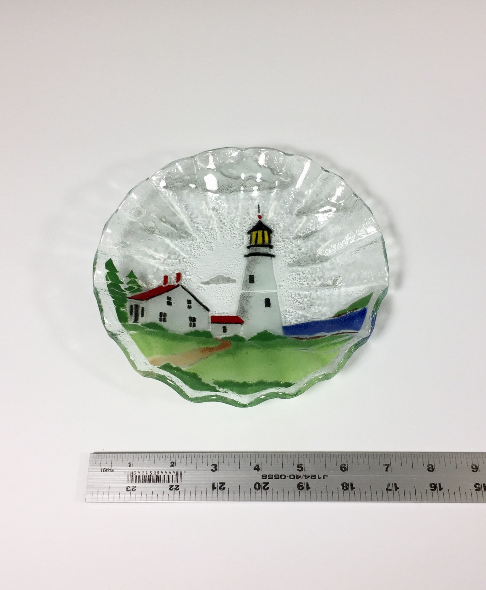 Lighthouse Bowl Fused Glass Glass Dish Lighthouse Decor - Etsy