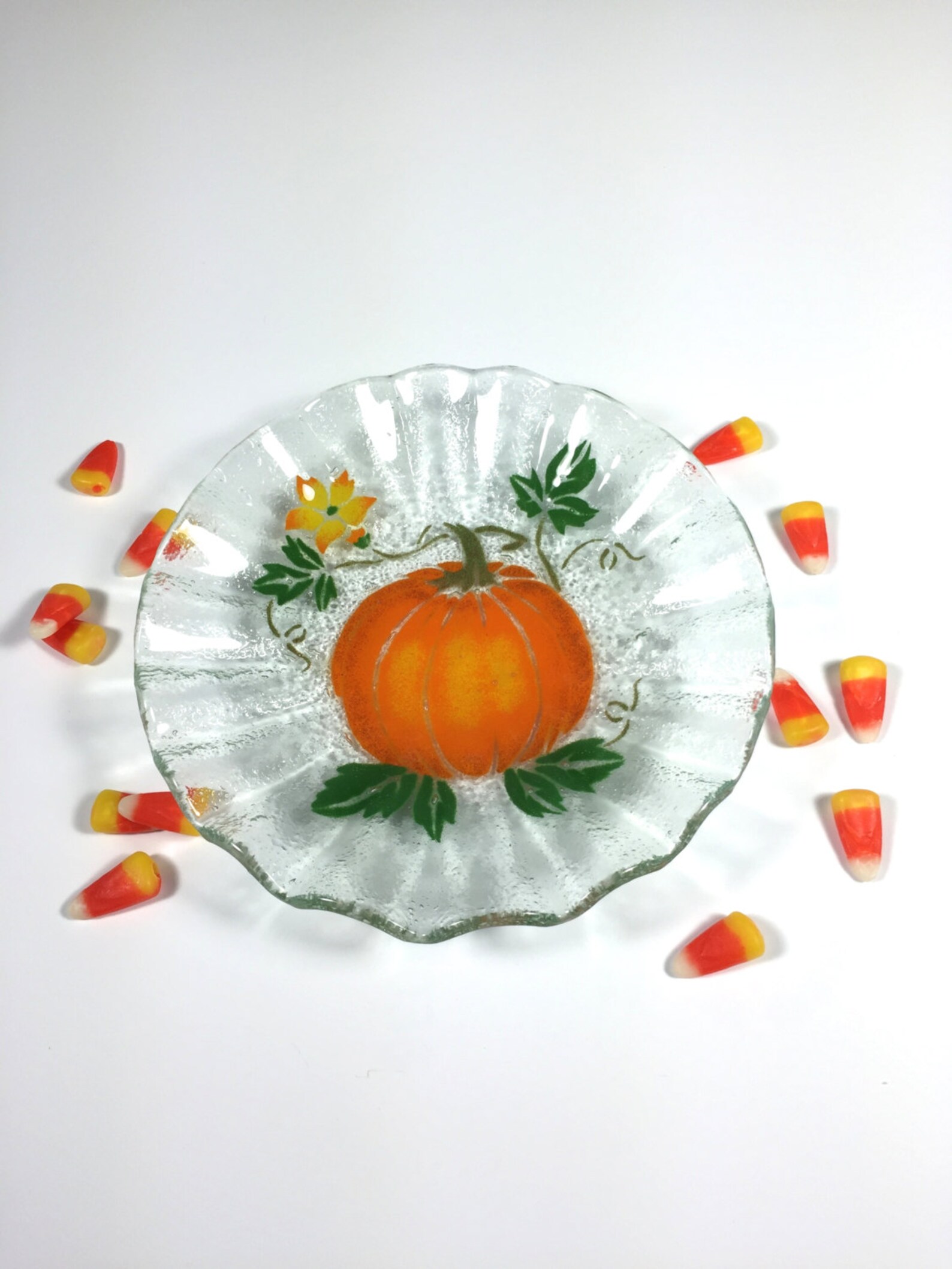 Pumpkin Bowl Fused Glass Dish Fall Dish Candy Dish - Etsy