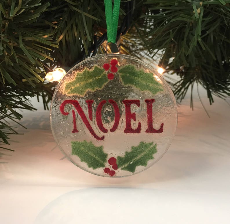 Noel Fused Glass Ornament Christmas Tree Decoration - Etsy