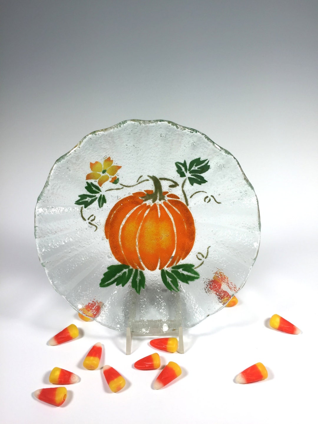 Pumpkin Bowl, Fused Glass Dish, Fall Dish, Candy Dish, Thanksgiving - Etsy