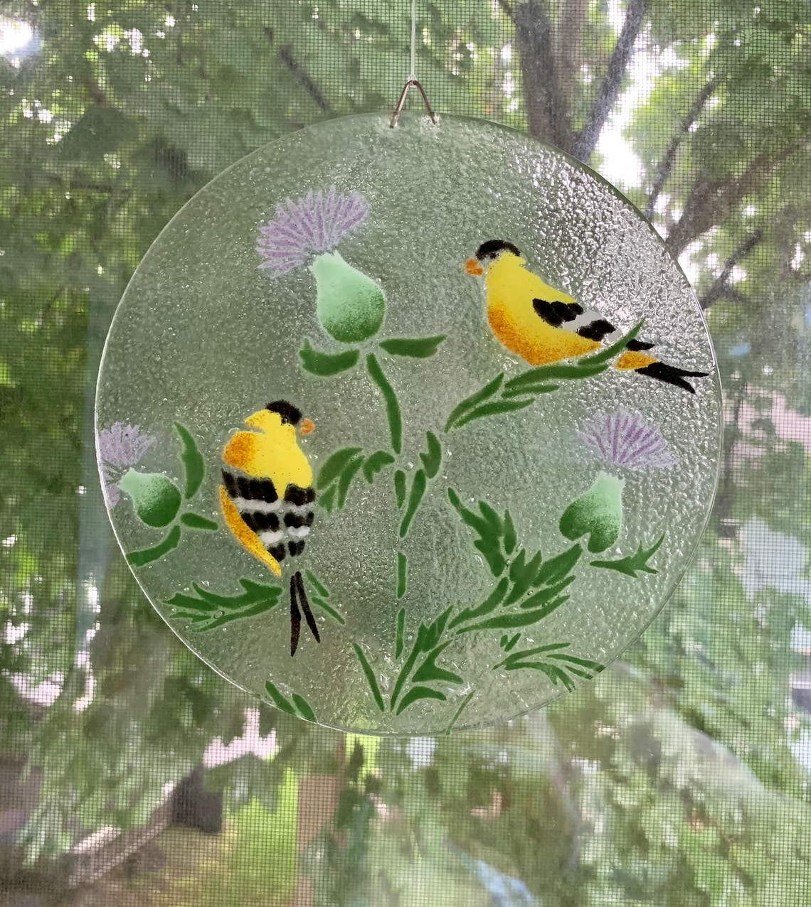 Goldfinch Suncatcher Thistle and Goldfinch Window Hanging - Etsy