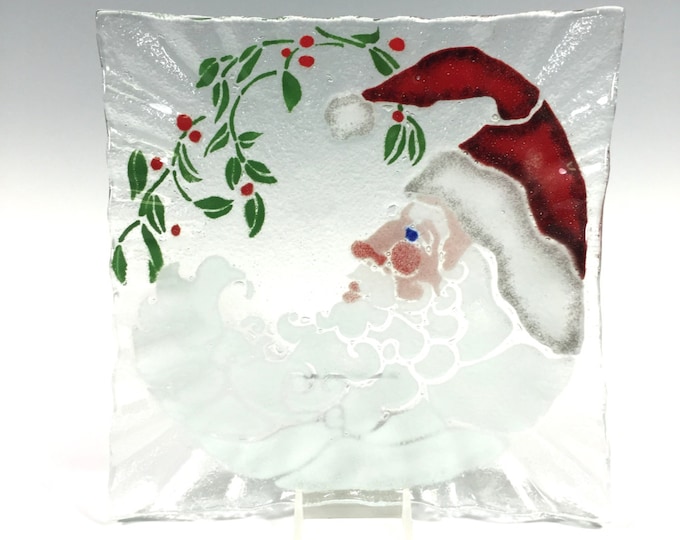 Beautiful Scandinavian Fused Clear Glass Serving Plate in Christmas ...