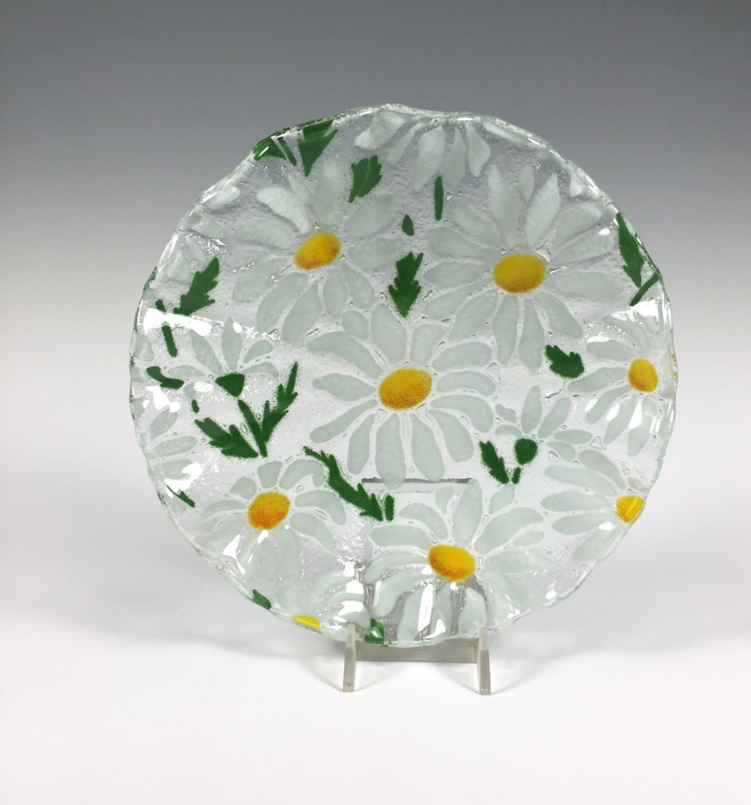 Daisy Bowl, Fused Glass, Dish, Candy Dish, Marguerite, Daisies, White ...
