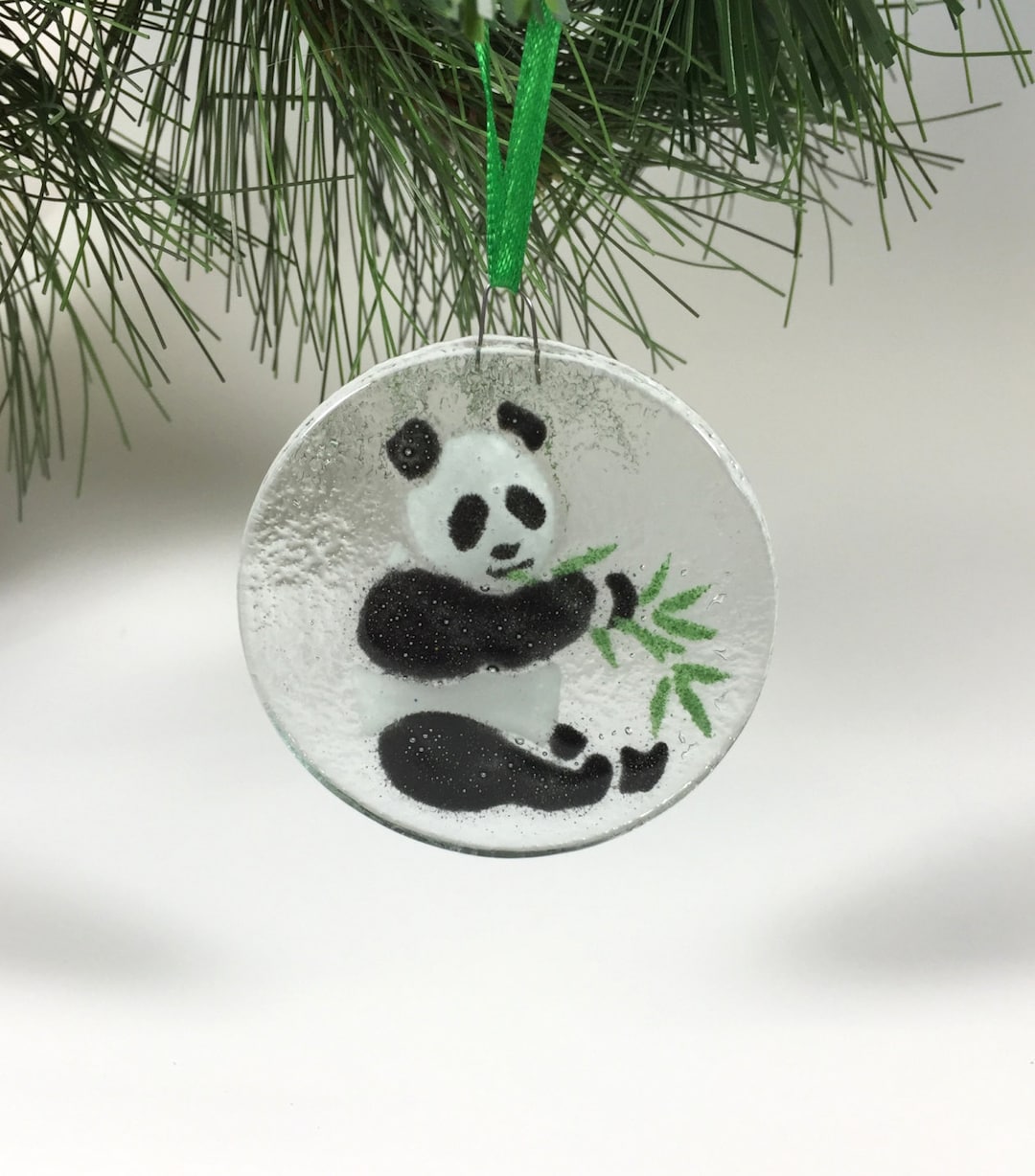 Panda Ornament, Fused Glass, Glass Bear, Pandas, Suncatcher - Etsy