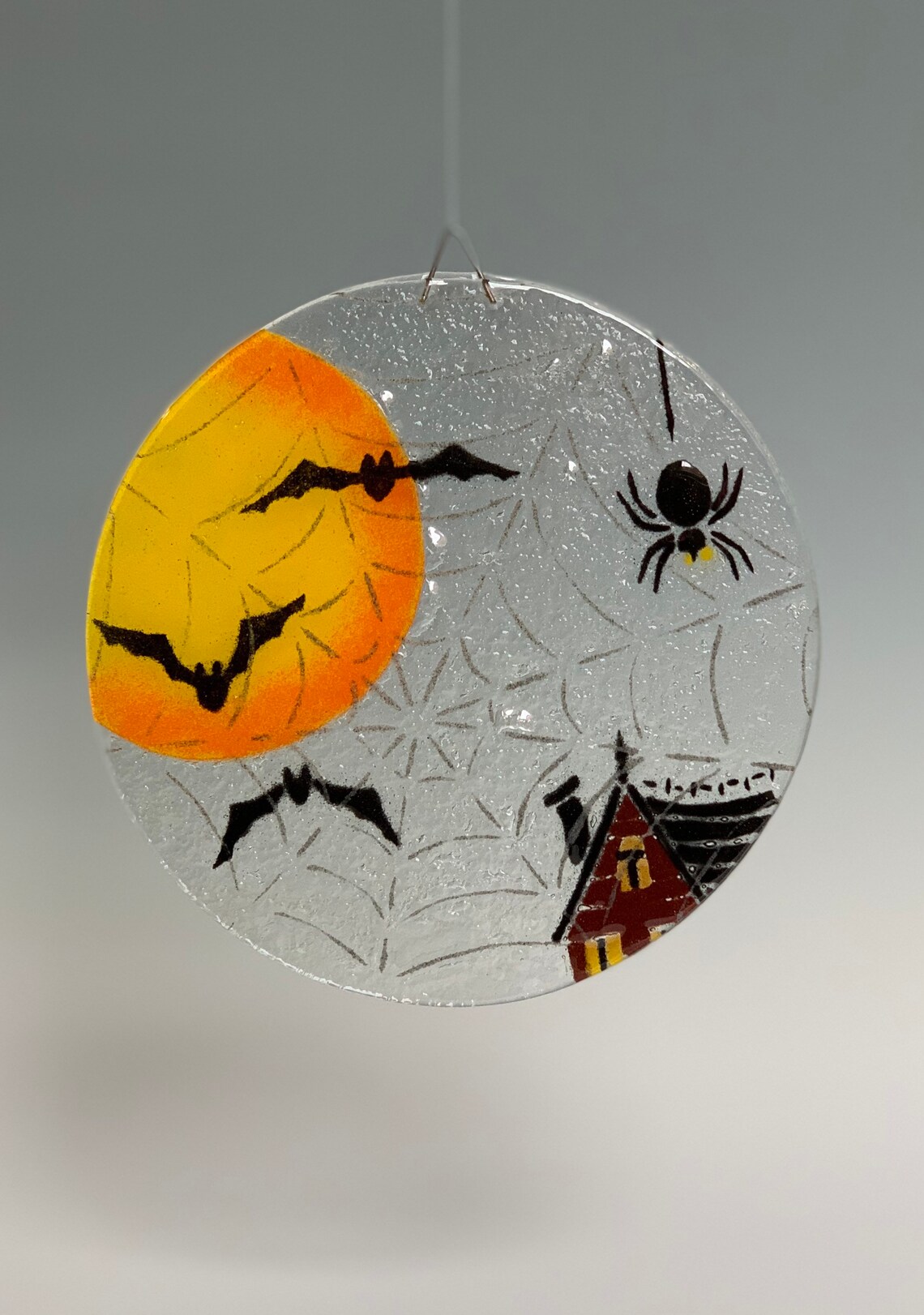 Halloween Suncatcher Spiders and Bats Large Suncatcher - Etsy