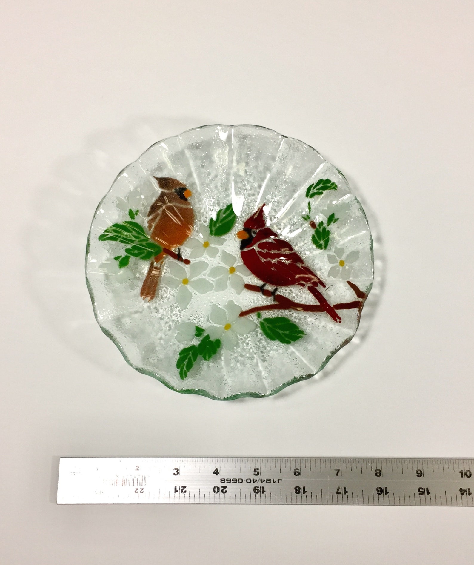 Cardinal Bowl Fused Glass Dish Cardinals Salad Dish Cereal - Etsy