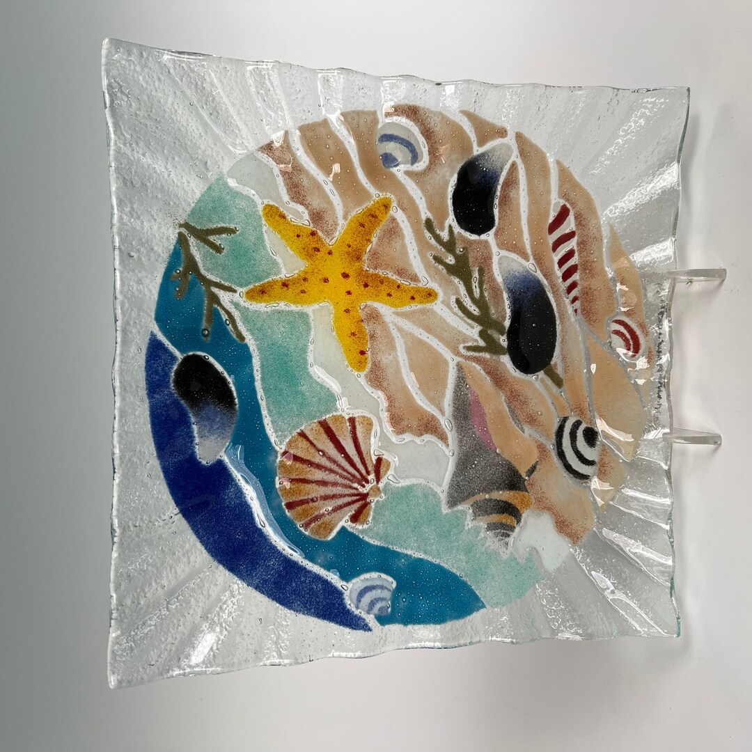 Seashell Plate, Beach Scene Serving Dish - Etsy