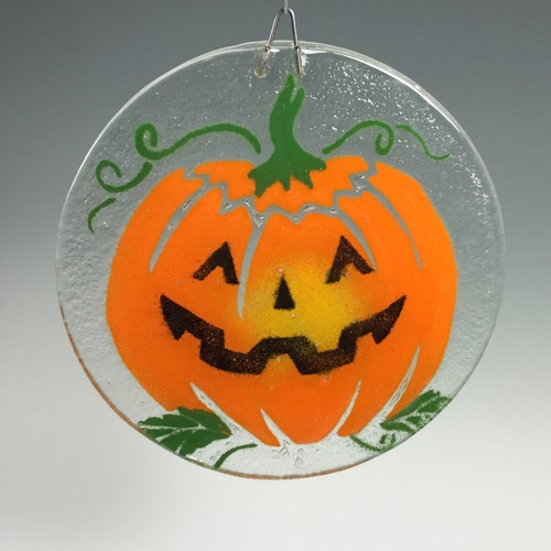 Halloween Suncatcher Jack O Lantern Window Hanging Pumpkin - Etsy