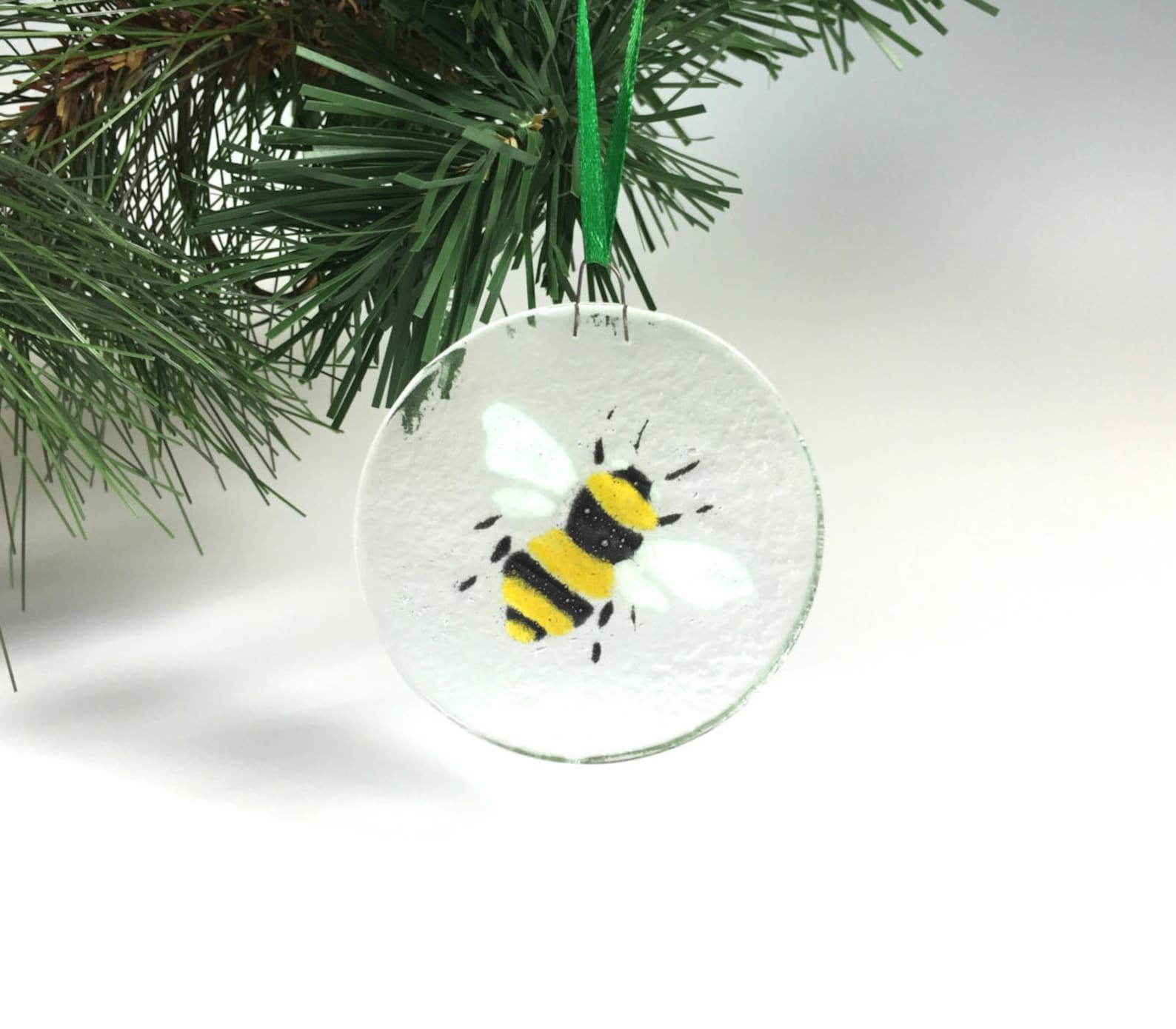 Bee Ornament Fused Glass Honey Bee Bumble Bee Insects - Etsy