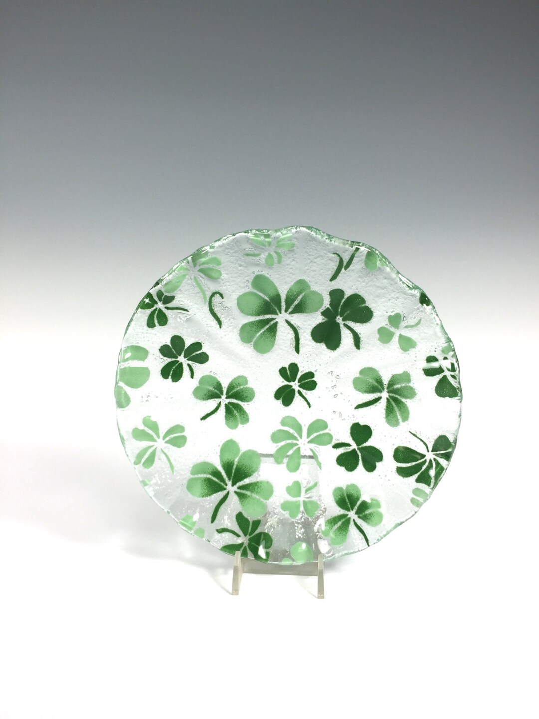 Shamrock Bowl, Fused Glass Dish, Irish Design, Celtic, Clover, Irish ...