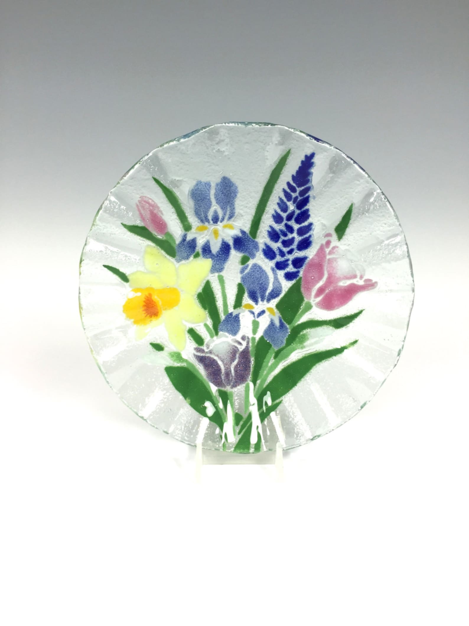 Spring Flowers Bowl Fused Glass | Etsy