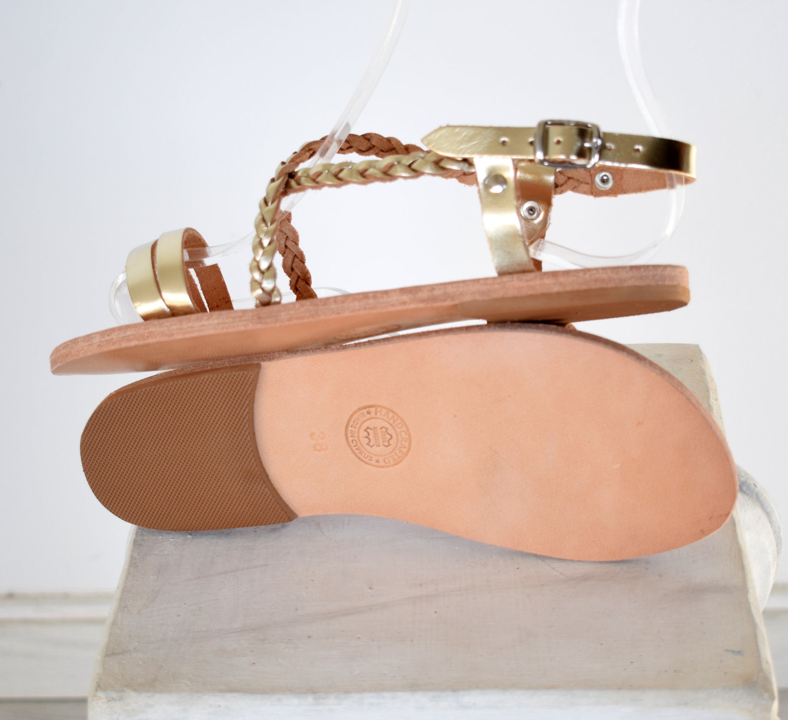 Ancient Greek Leather Sandals, Braid Sandals, Strappy Sandals, Flat ...