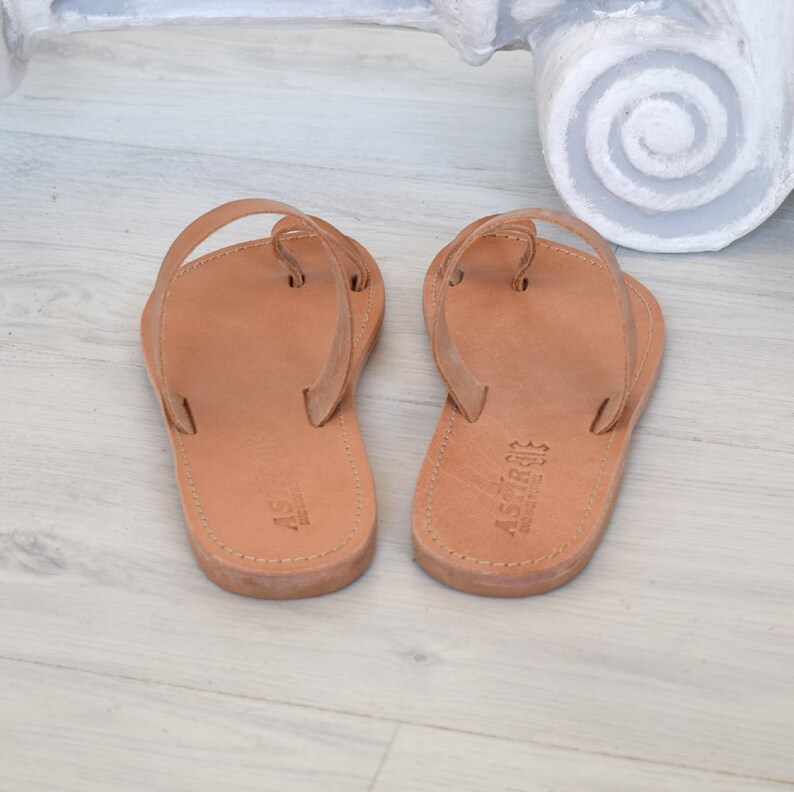 Greek Handmade Natural Tan Sandals Roman Sandals Flip Flop | Etsy