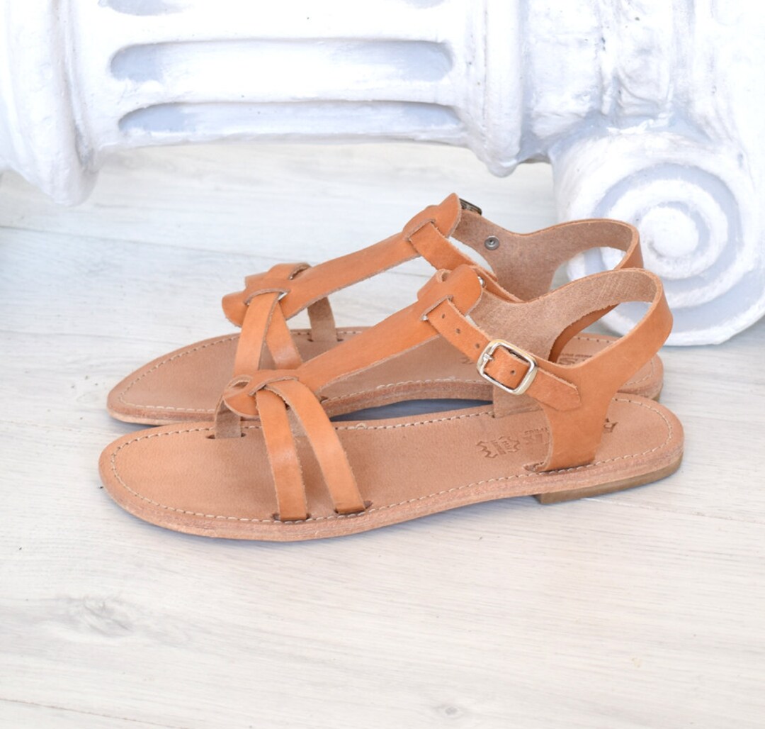 Roman Sandals, Handmade Sandals, Ankle Strap Sandals, Genuine Leather ...