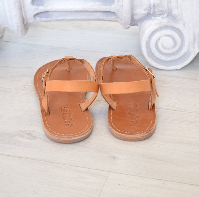 T-bar Sandals for Men in Greek Ancient Style Leather and Handmade ...