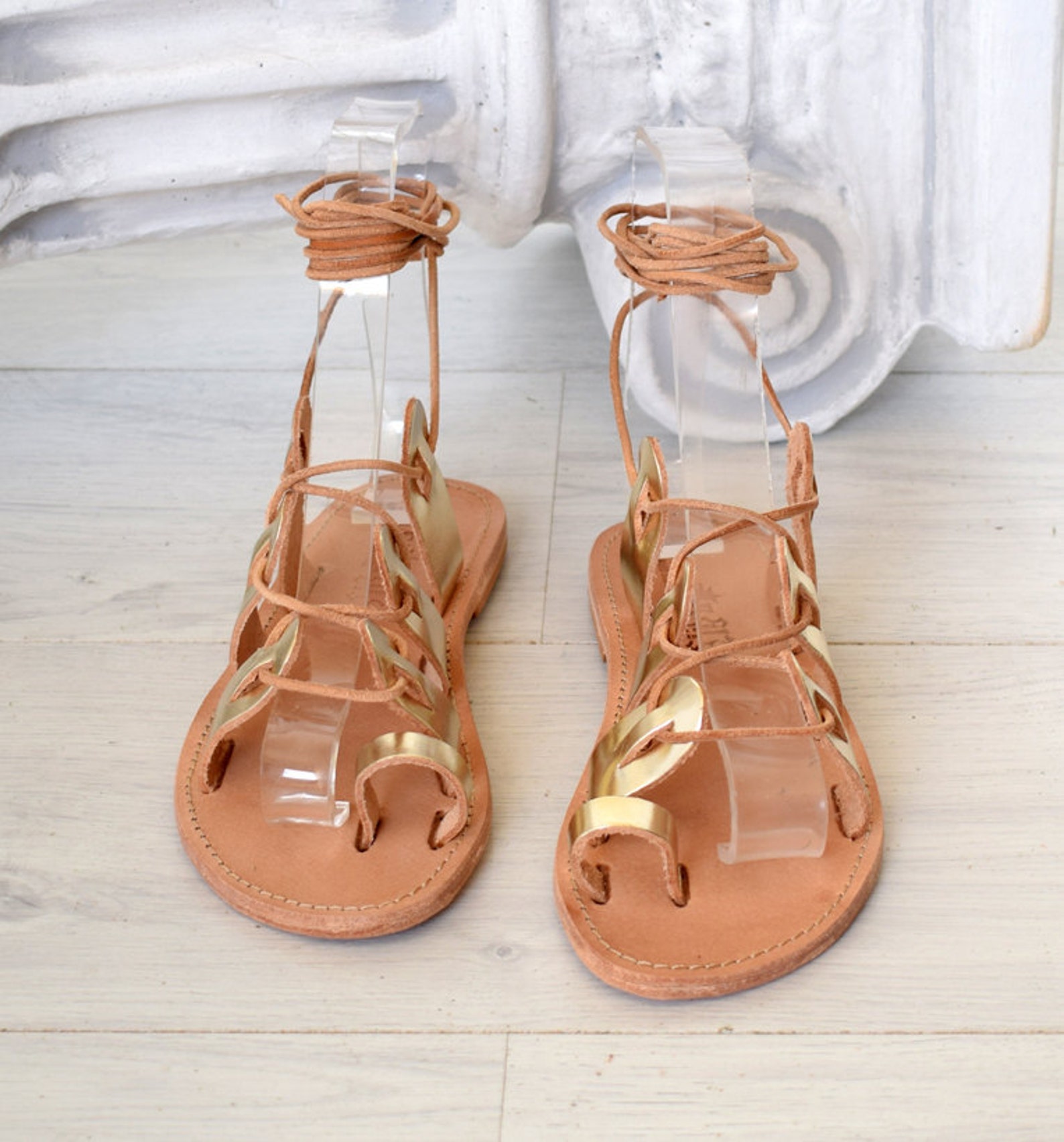 Sandals, Tie up Sandals, Lace up Flats, Wedding Sandals, Leather ...