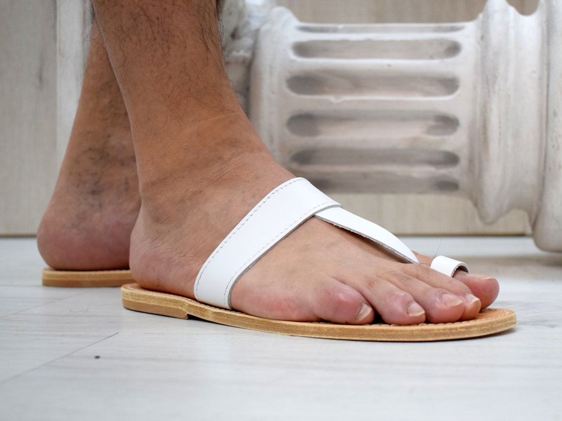 Handmade Ancient Greek Leather Sandals for Men | Roman Flip Flop Jesus ...