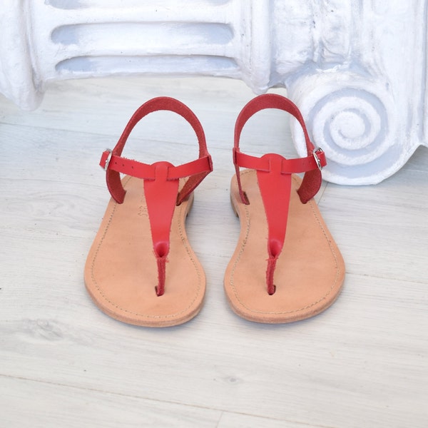 Red Sandals - Etsy