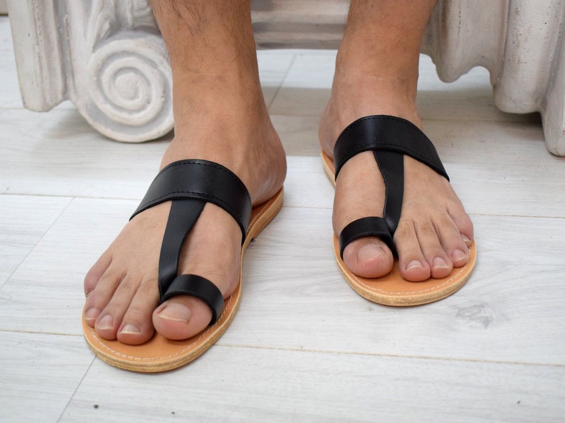 Handmade Ancient Greek Leather Sandals for Men | Roman Flip Flop Jesus ...