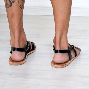 Greek Sandals in Black Color, Hippie Handmade Gladiator Spartan Sandals ...