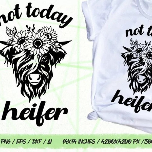 Not Today Heifer Svg - Etsy