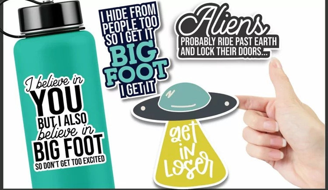 Funny Alien & Big Foot PNG Sticker Bundle - Etsy