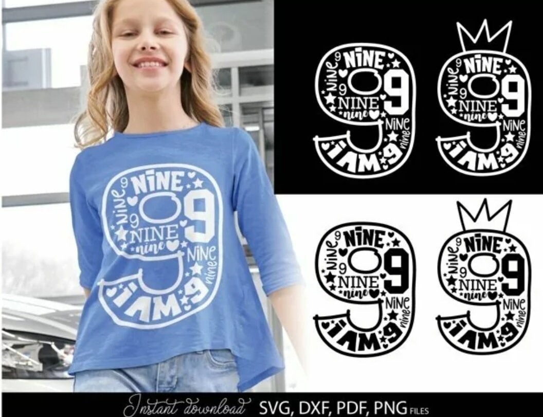 Birthday Numbers 1-9 Kids Shirt Designs - Etsy
