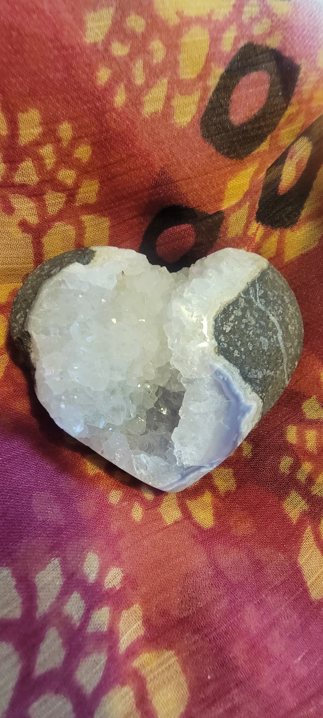 Banded Agate Heart With Drusy - Etsy