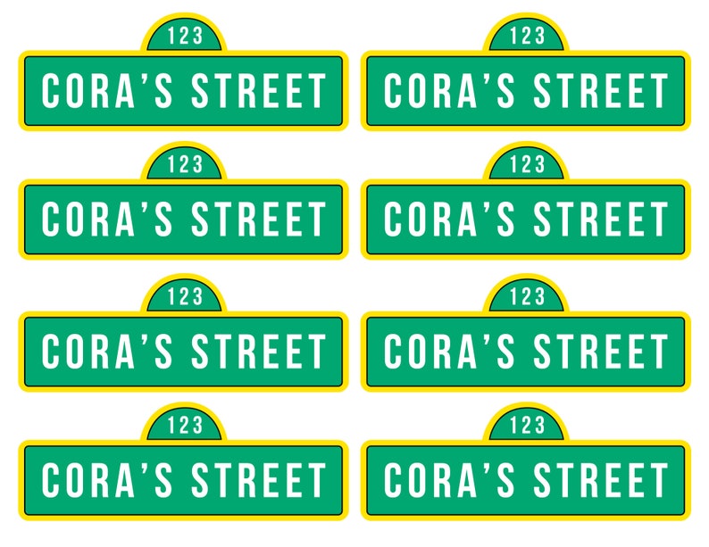 Self-editable Sesame Street Sign Template, Sesame Street Sign, Green ...
